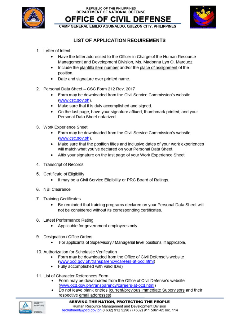 List of Application Requirements | PDF | Authentication