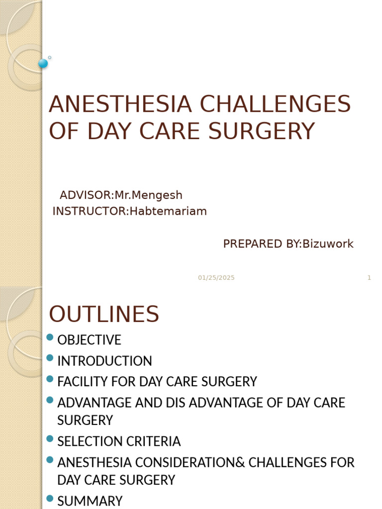 day care 3A | PDF | Surgery | Anesthesia