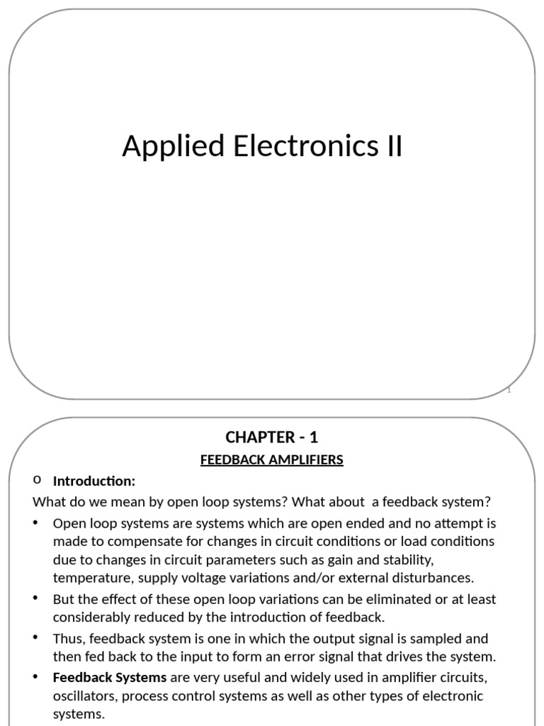 Applied Electronics 2-New Final Handout | PDF | Amplifier | Operational ...