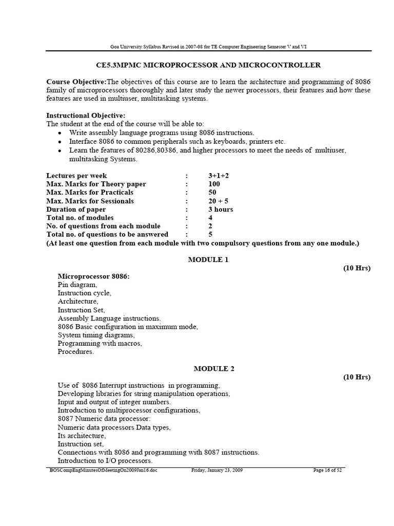 comp test syl | PDF | Microcontroller | Central Processing Unit