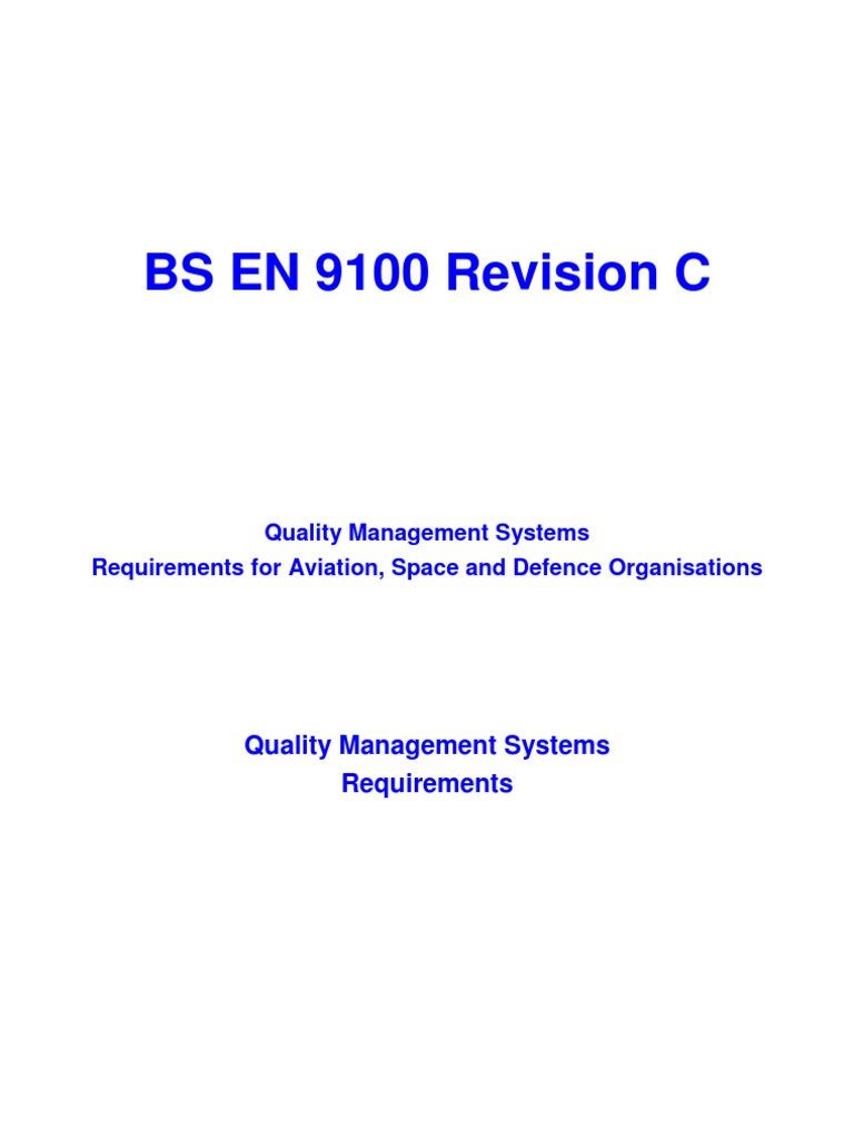AS9100 2009 (Revision C) | PDF | Quality Management | Quality ...