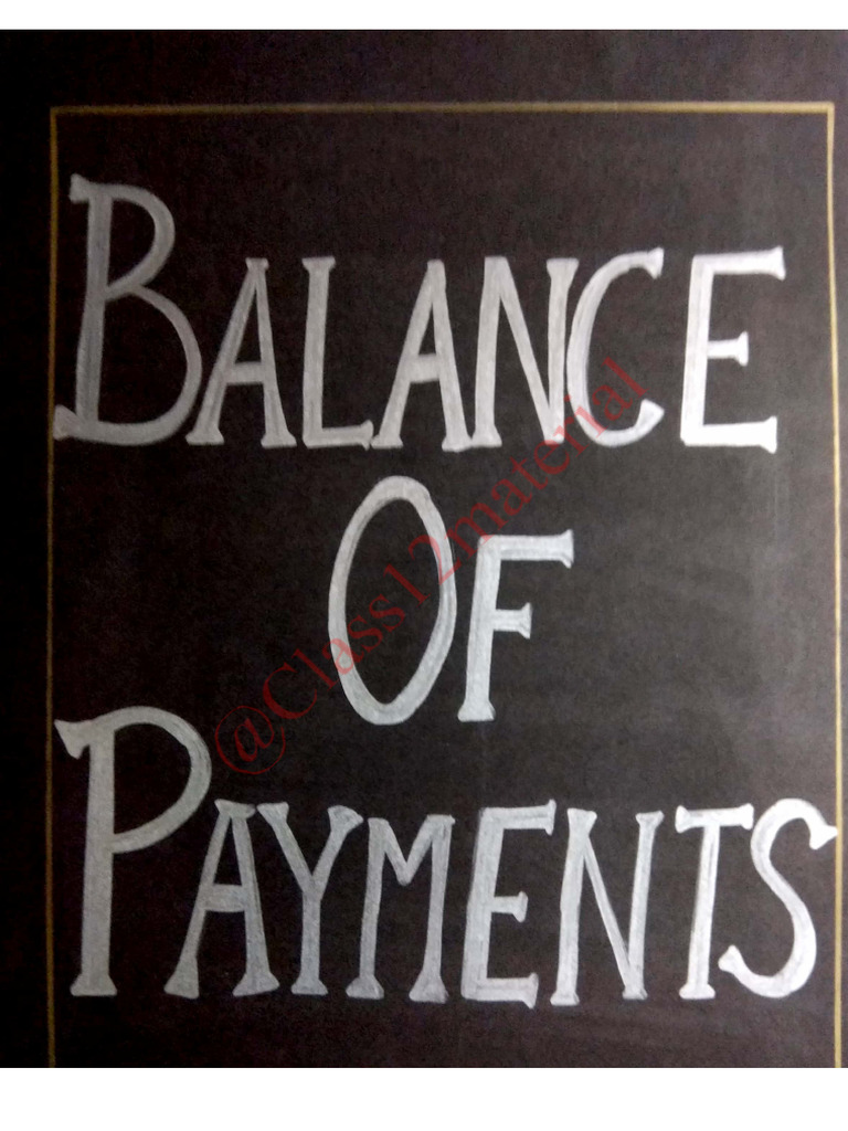 Economics Project Balance of Payments | PDF
