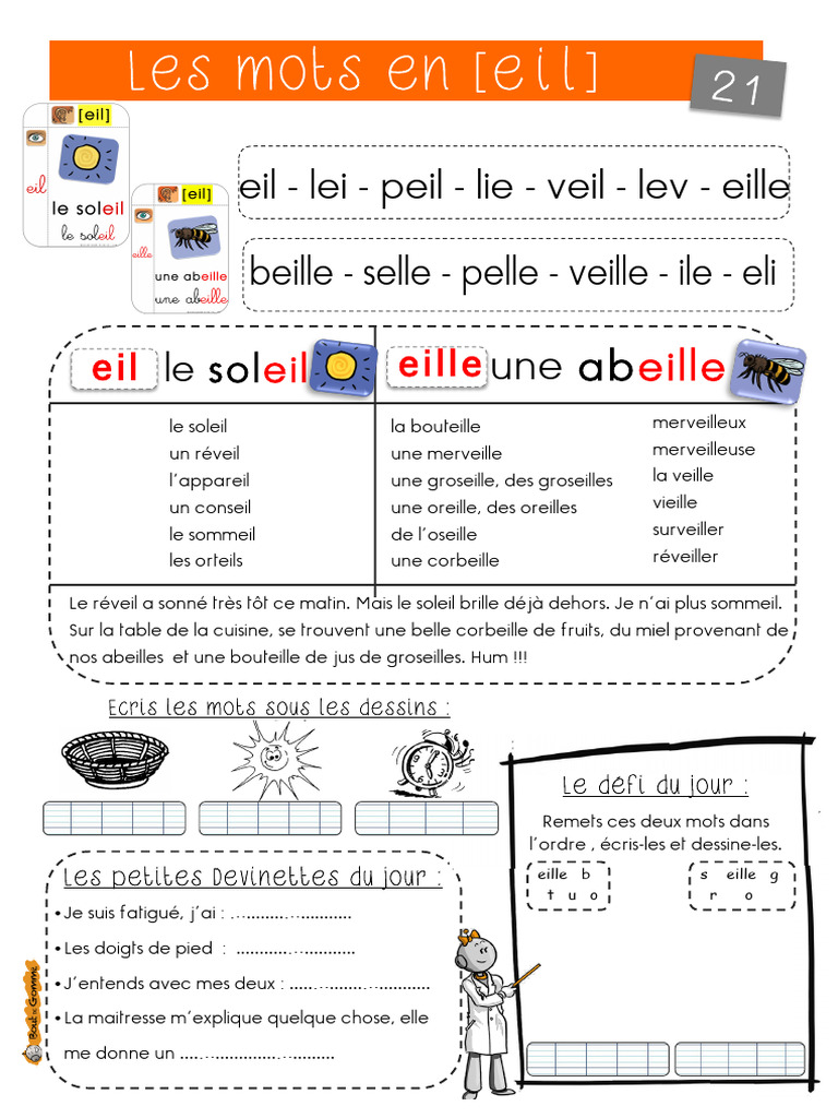 Mots en [e i l] et Devinettes Ludiques | PDF