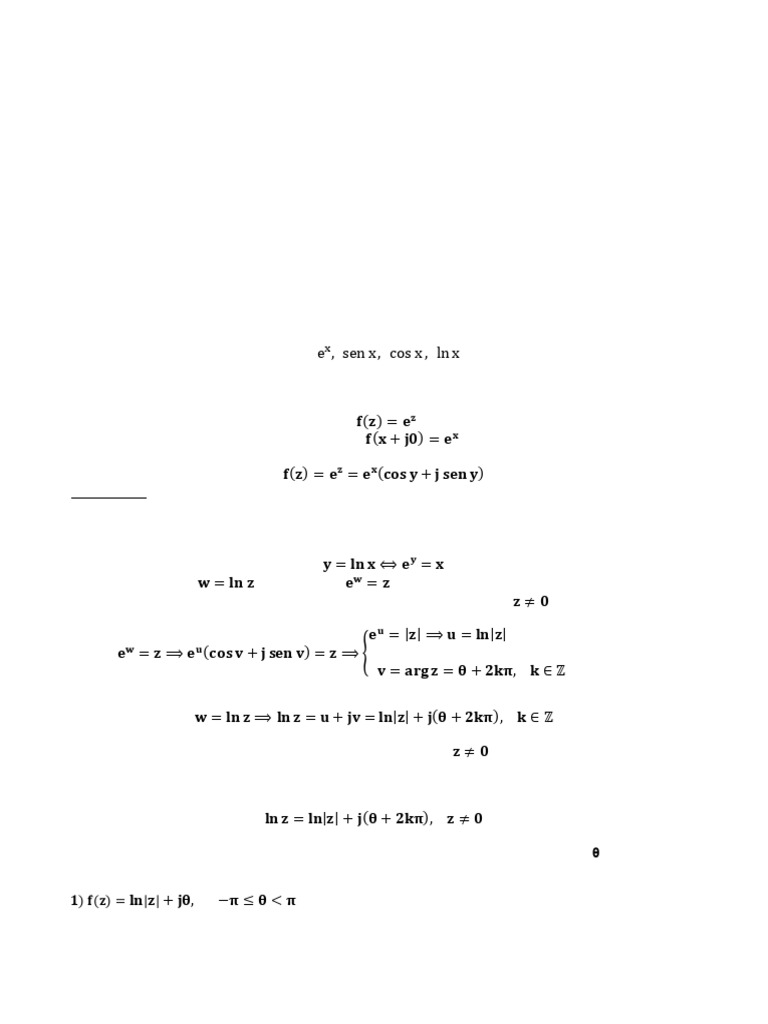 C 2. Funciones de Variable Compleja | PDF | Logaritmo | Funcion exponencial