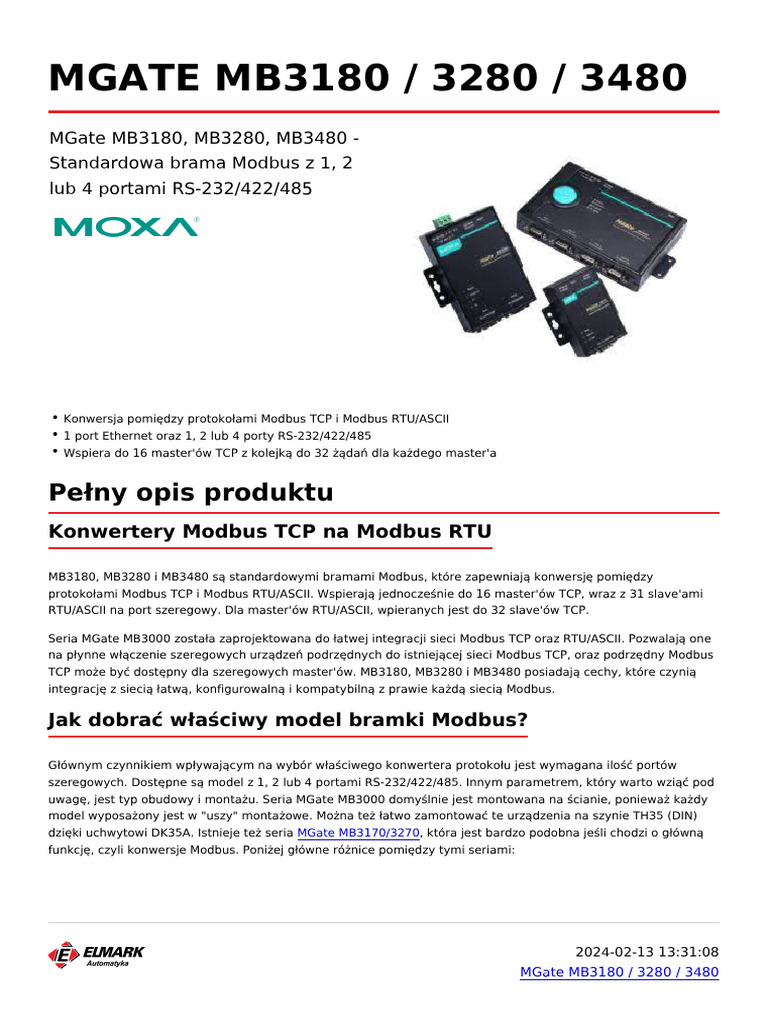 Product - MGate MB3180 - 3280 - 3480 | PDF