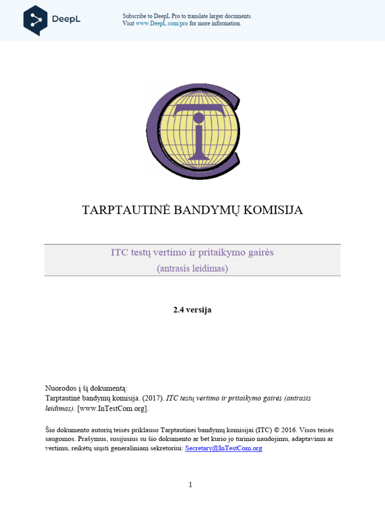 Guideline - Test - Adaptation - 2ed LT | PDF