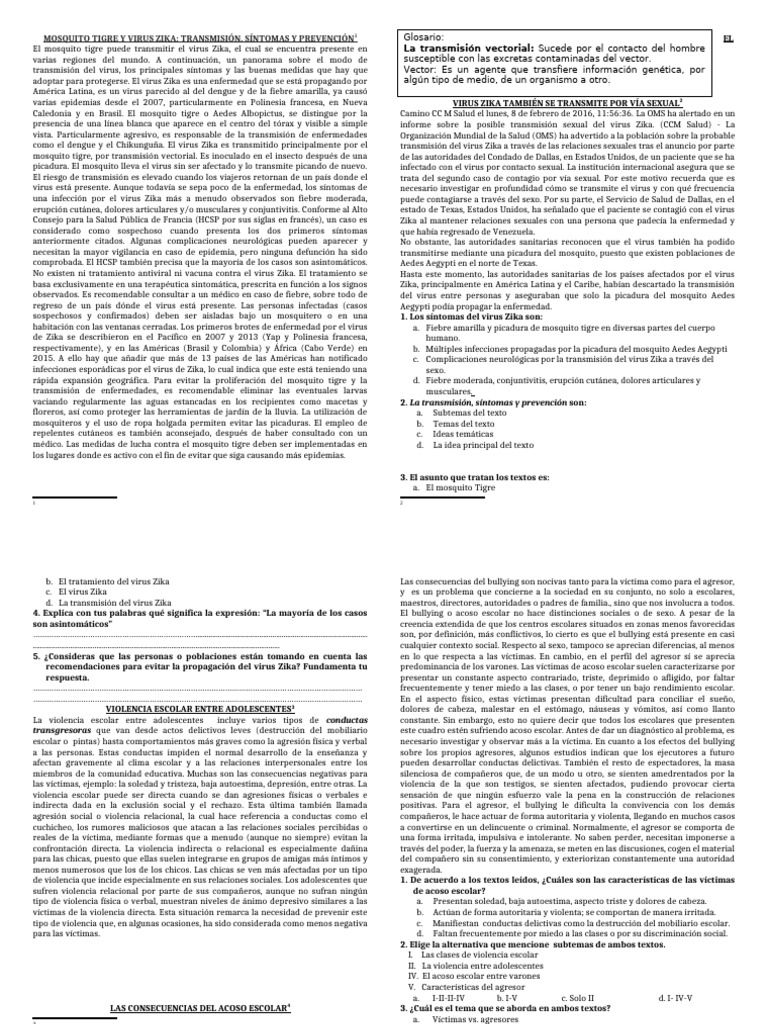 RP-COM3-K04 - Ficha 4 | PDF | Fiebre del zika | Cáncer
