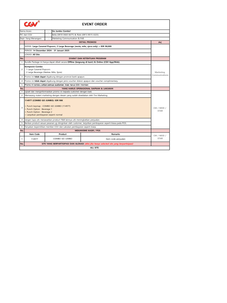 Promo Go Jumbo Combo CGV 2024 | PDF