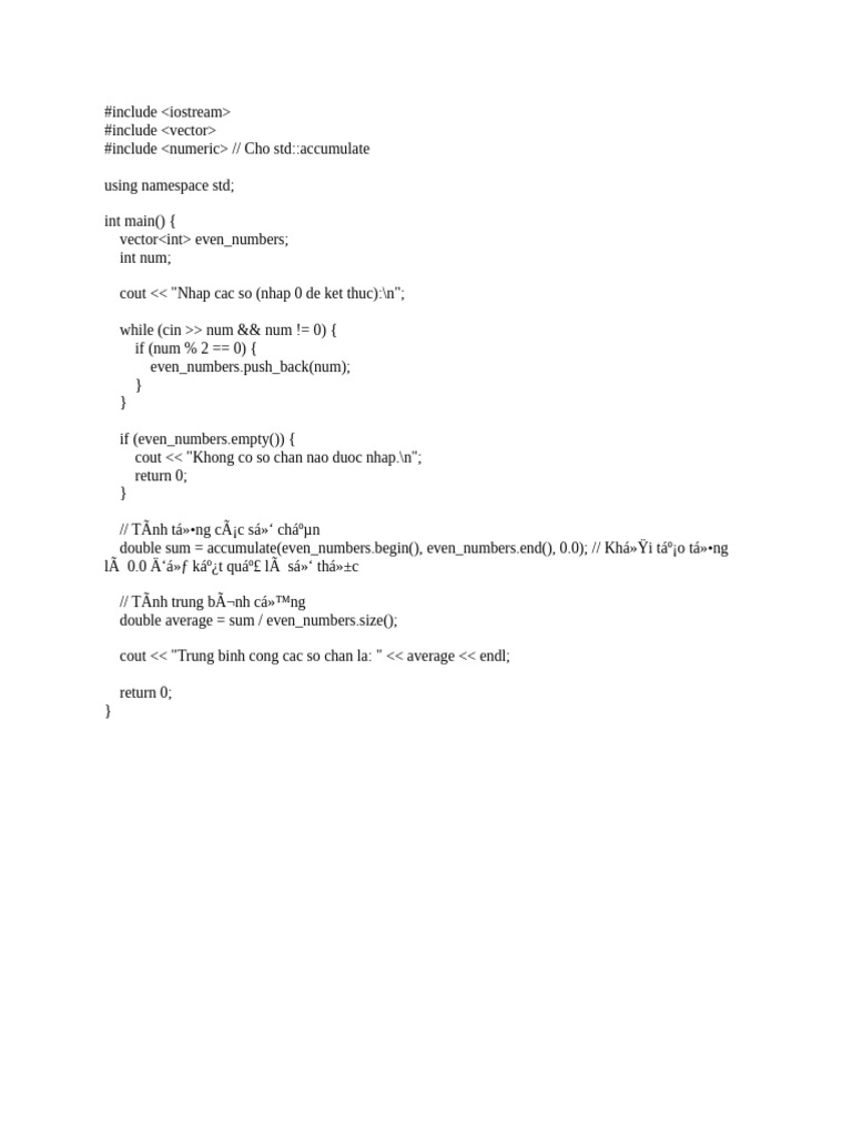 Calculate Average of Even Numbers | PDF