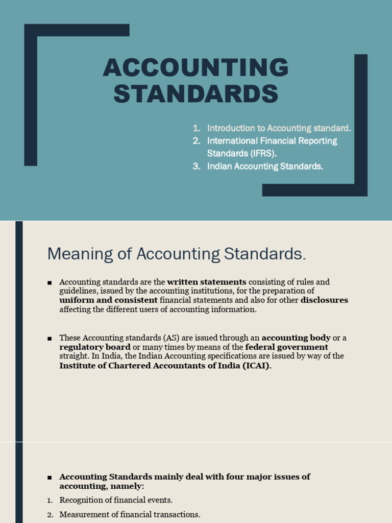 Overview of Accounting Standards | PDF | International Financial ...
