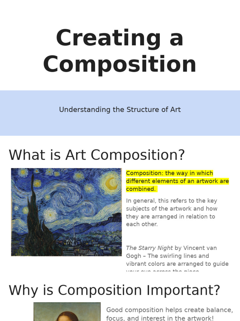 Creating A Composition | PDF | Composition (Visual Arts) | Paintings