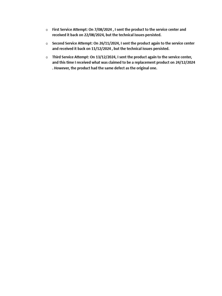 First Service Attempt | PDF
