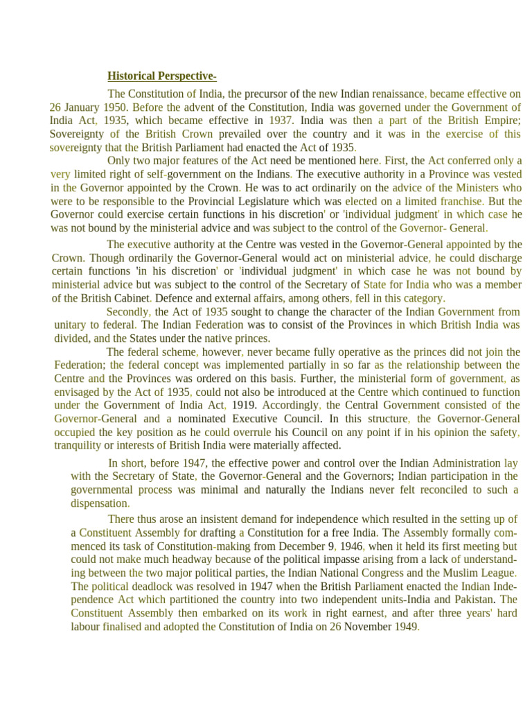 History of Indian Constitution (1) - 1 | PDF | Governor | Justice