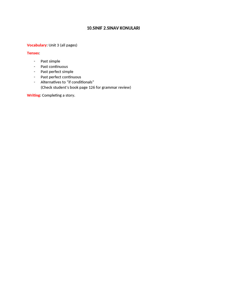 10_SINIF_2_SINAV_KONULARI | PDF 10_SINIF_2_SINAV_KONULARI | PDF