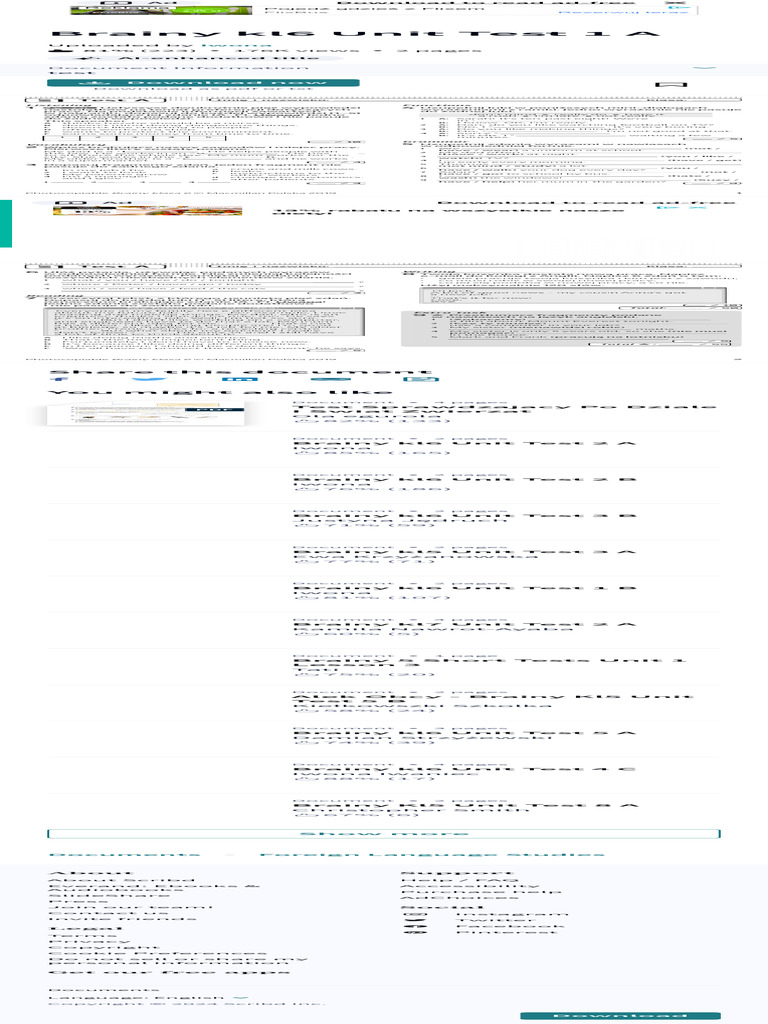 Brainy Kl6 Unit Test 1 A PDF | PDF | Scribd | Digital Technology