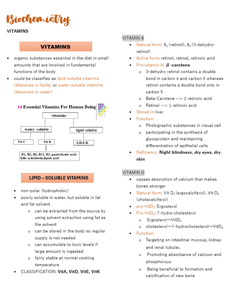 Biochem Reviewer Vitamins | PDF | Redox | Titration