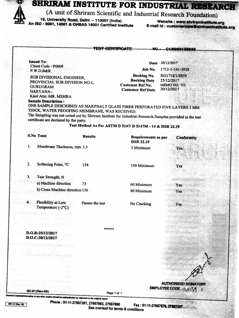 Shriram Test Report | PDF