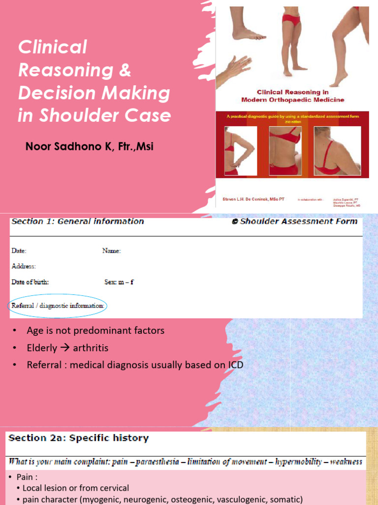 Clinical Reasoning & Decision Making in Shoulder Case | PDF | Elbow ... Clinical Reasoning & Decision Making in Shoulder Case | PDF | Elbow ...