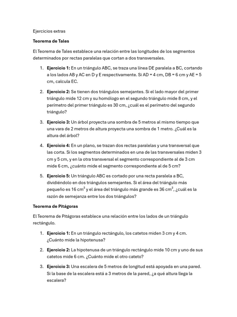Ejercicios extras para 3eros | PDF | Triángulo | Pendiente