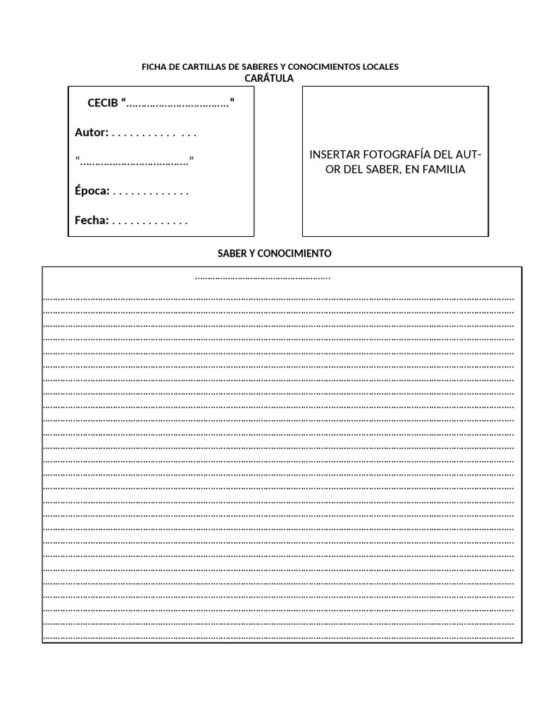 Fichas para Cartillas | PDF