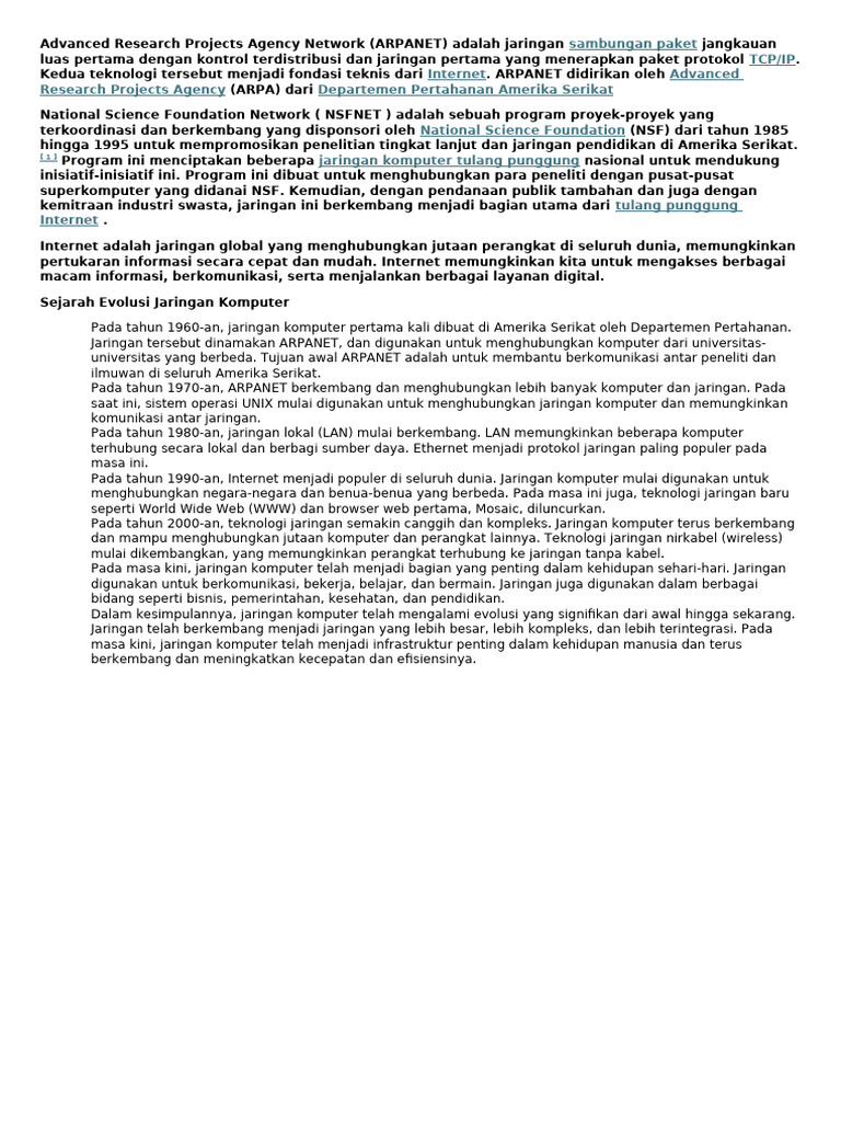 Sejarah Jaringan Komputer Pdf