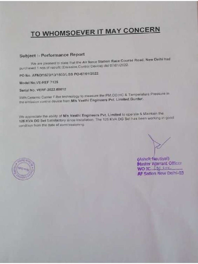 Performance Certificate For Retrofit | PDF