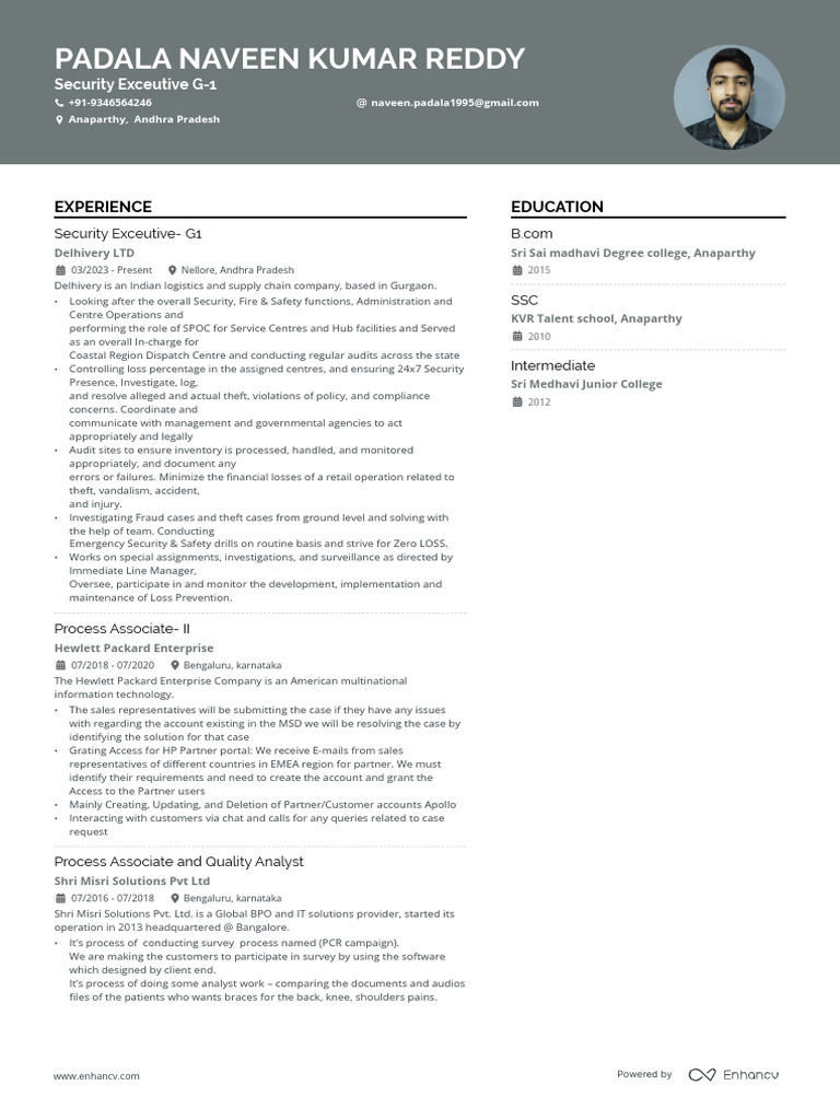 Padala Naveen Kumar Reddy Resume | PDF