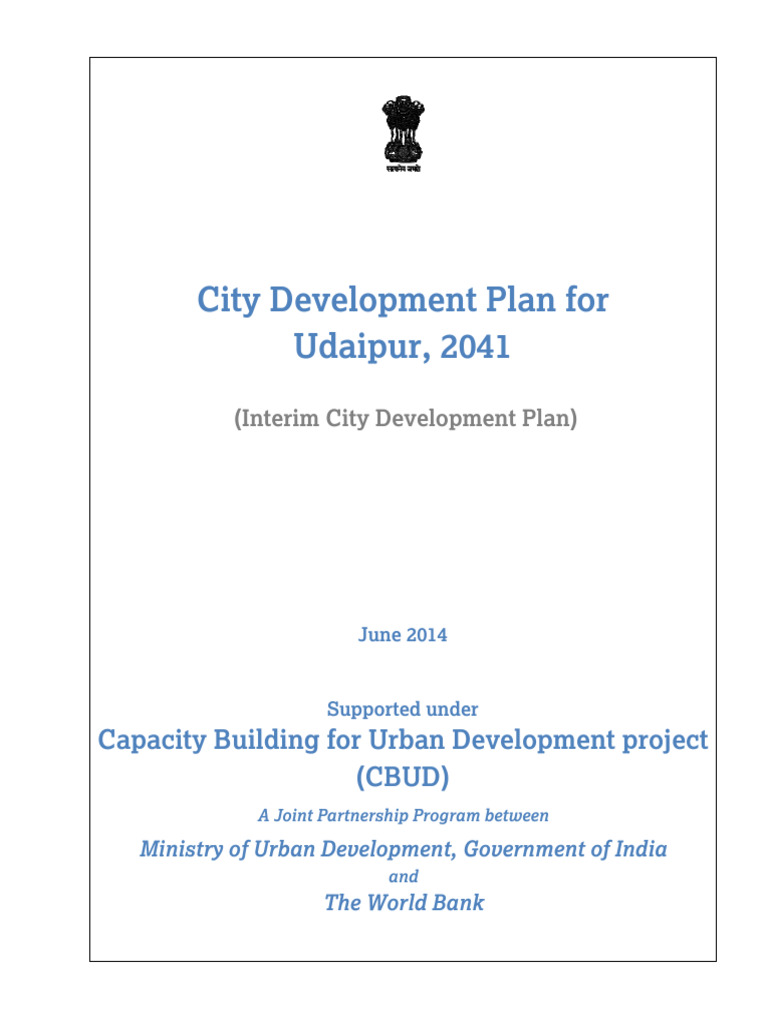 Udaipur City Development Plan 2041 | PDF | Sanitation | Water Supply