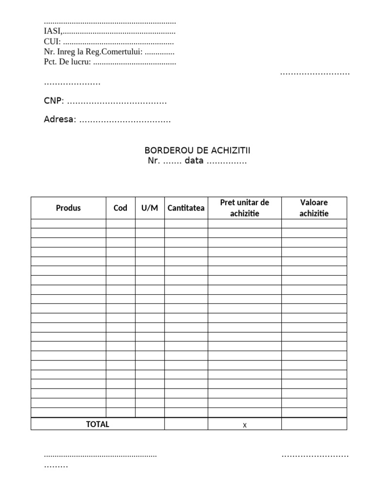 Borderou de Achzitie Gol | PDF