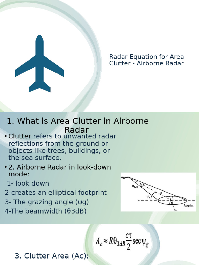 Radar Equation For Area Clutter in Airborne Radar | PDF