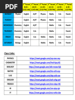 Updated Class Time Table - 2023 - 24 | PDF