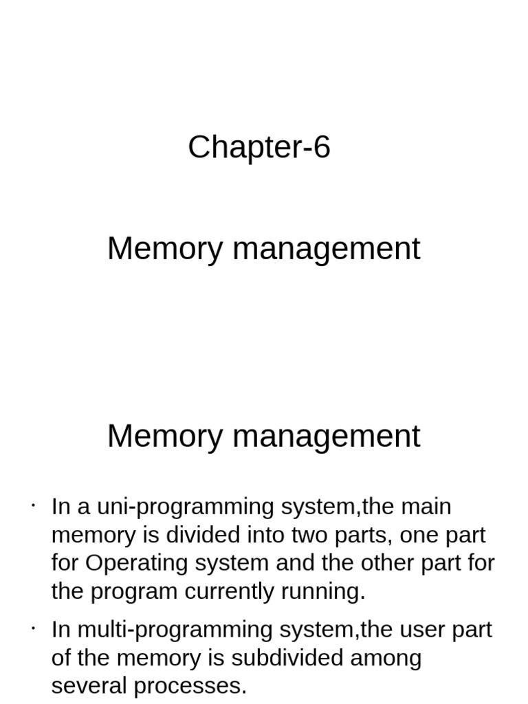 Memory Management Chapter-6 | PDF | Computer Data Storage | Process (Computing)