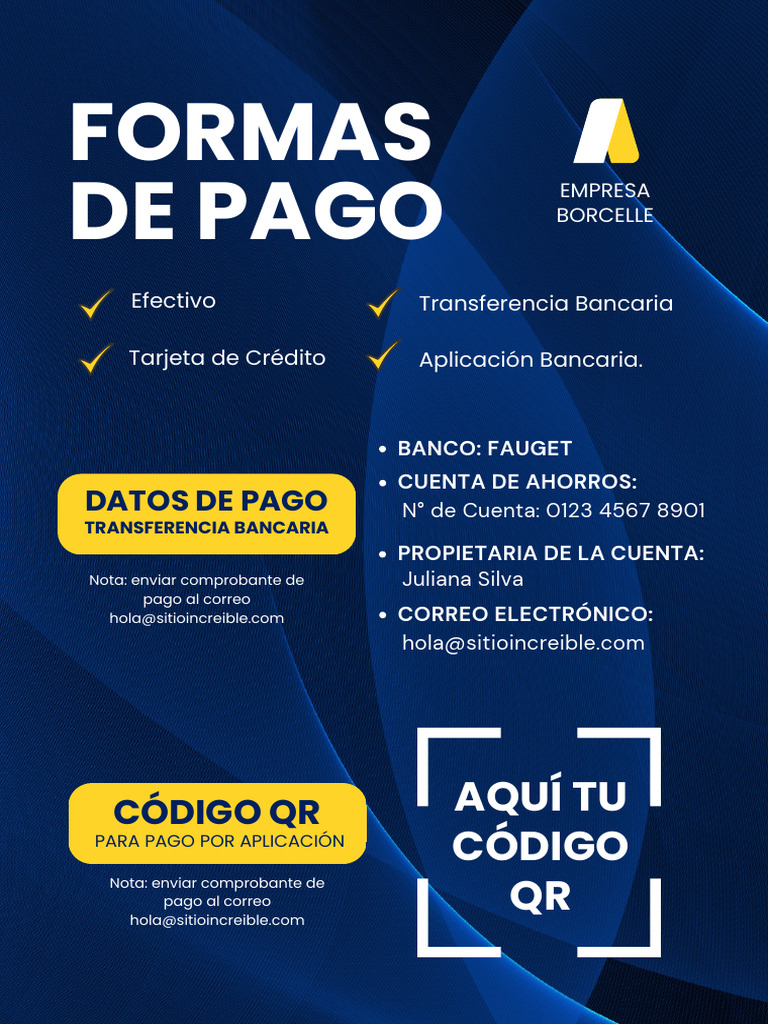 Cartel Datos de Pago Moderno Azul | PDF