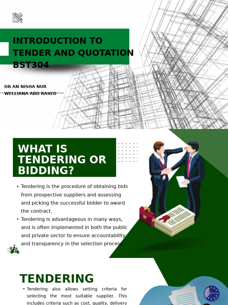 Introduction to Tender and Quotation - Week 2 | PDF | Business | Economies