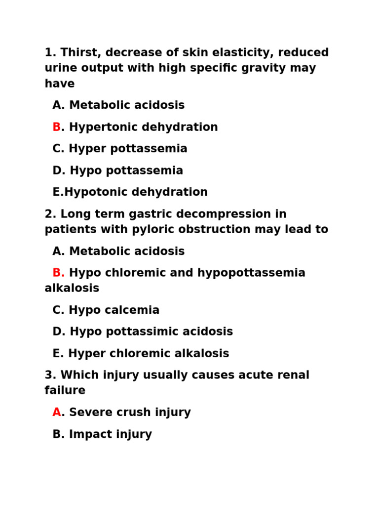 Surgery MCQ_s (1) | PDF | Shock (Circulatory) | Dehydration