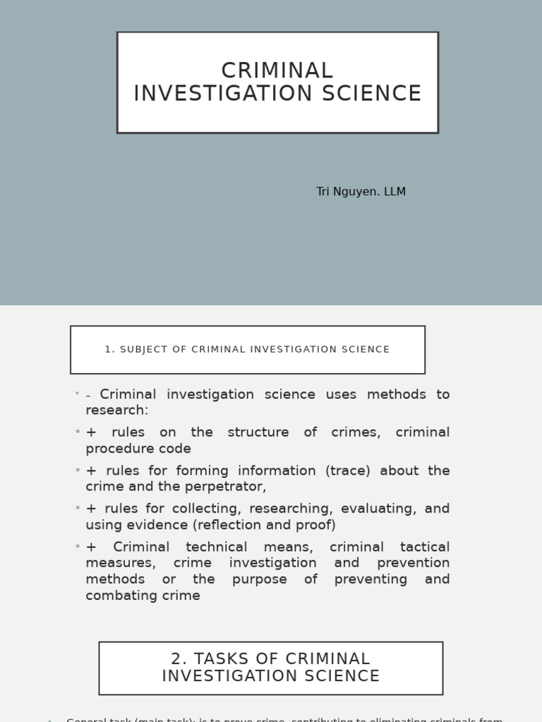 Slide b1 Khđths | PDF | Forensic Science | Crimes