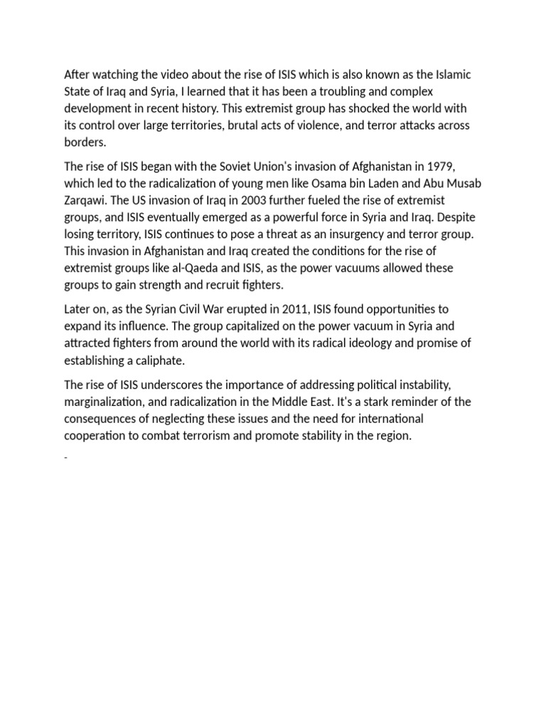 The Rise of ISIS: Causes and Consequences | PDF