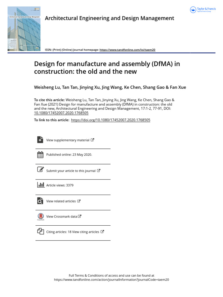 (P) TAN TAN 2021 - DfMA in Construction The Old and The New | PDF | Building Information ...