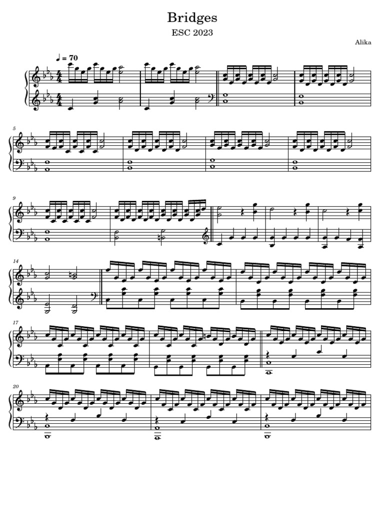 ESC 2023: Alika's "Bridges" Score | PDF