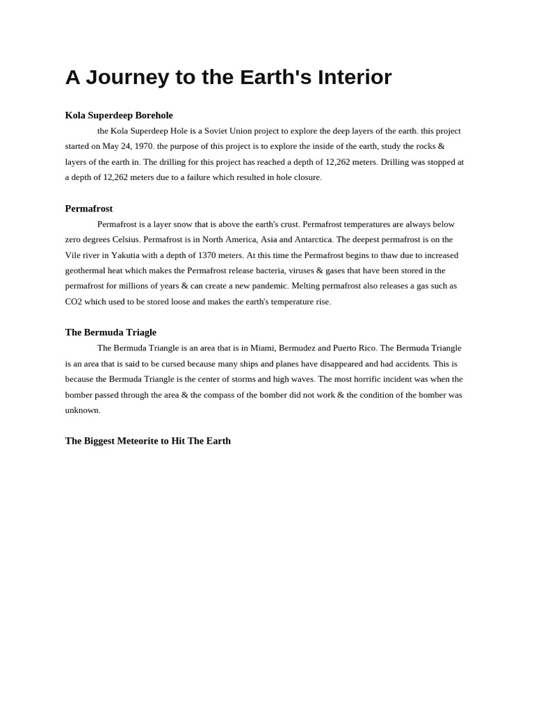 A Journey To The Earth | PDF