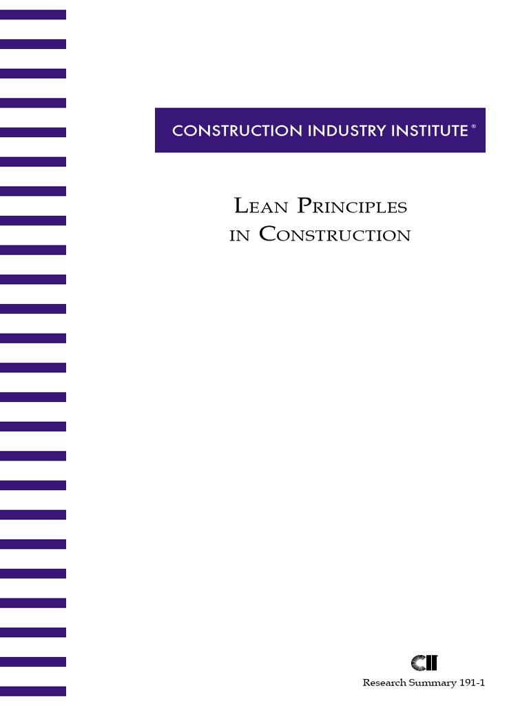LEAN PRINCIPLES in Construction | PDF | Lean Manufacturing | Business