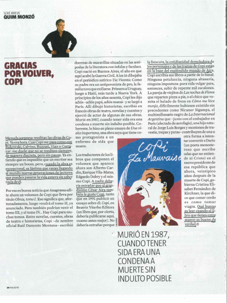 Copi - Magazine, La Vanguardia | PDF