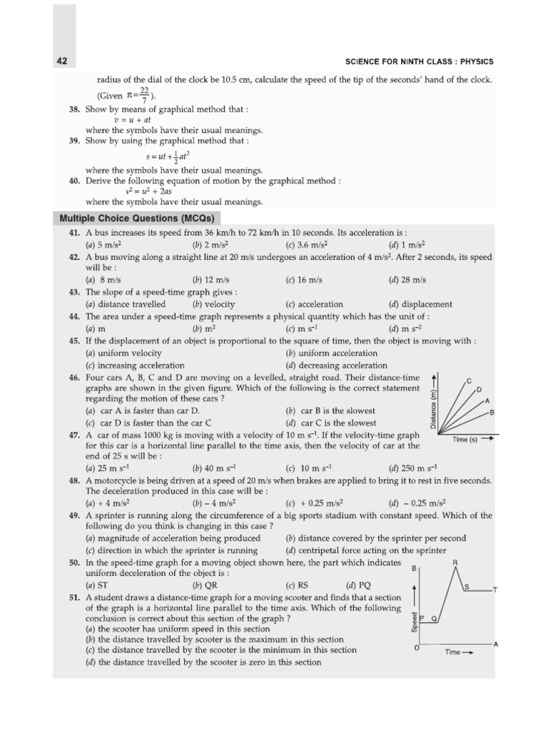 Additional Resource Chapter Motion Grade 9 Physics | PDF