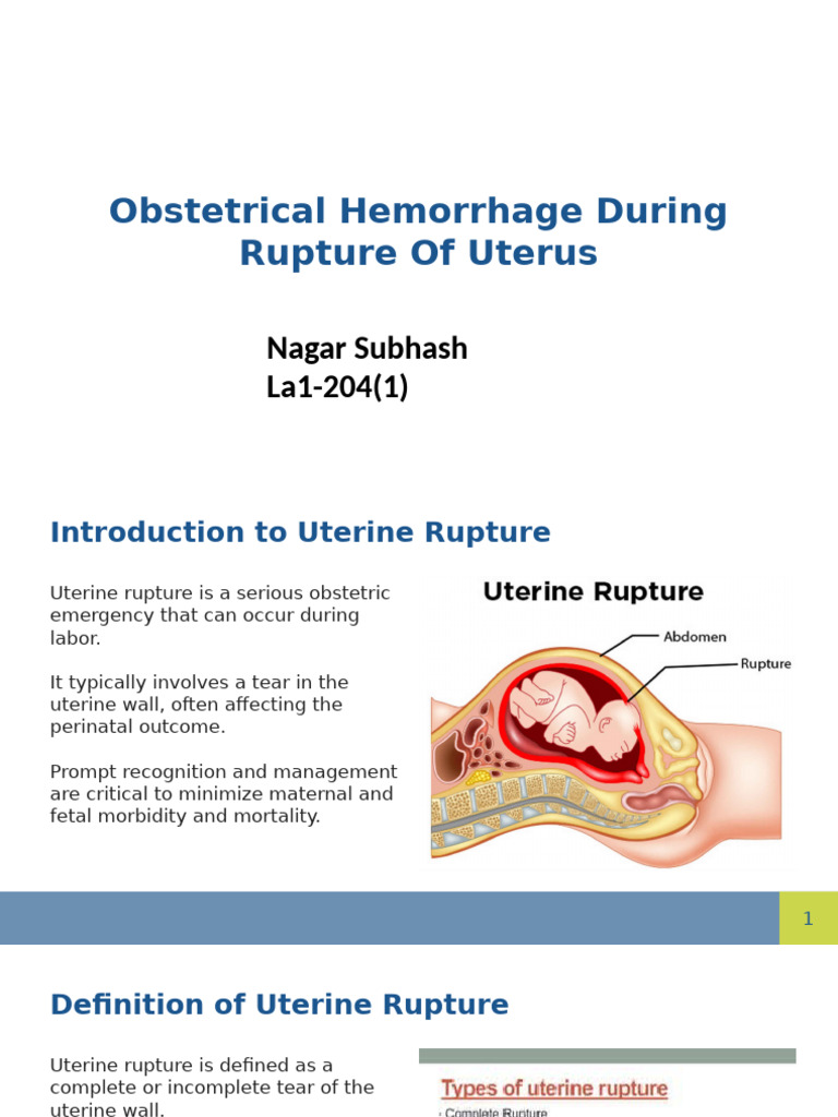 3Obstetrical Hemorrhage During Rupture of Uterus | PDF | Childbirth ...
