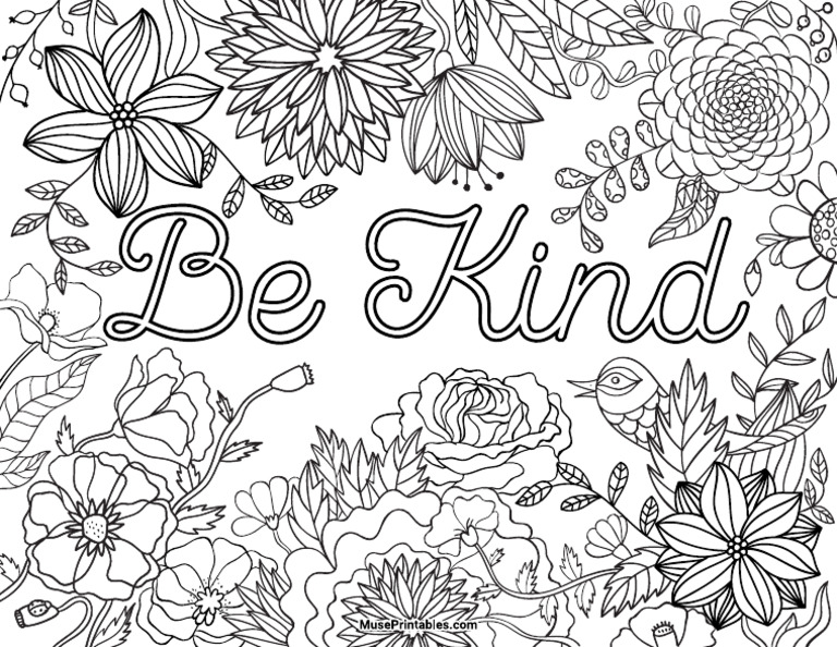 Be Kind Coloring Page Watermarked | PDF