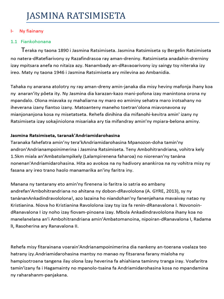 Jasmina Ratsimiseta | PDF