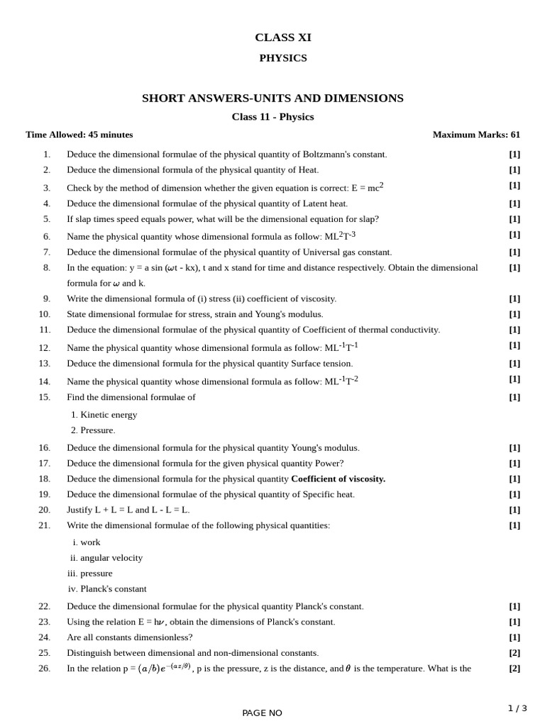 short answers | PDF | Acceleration | Metrology