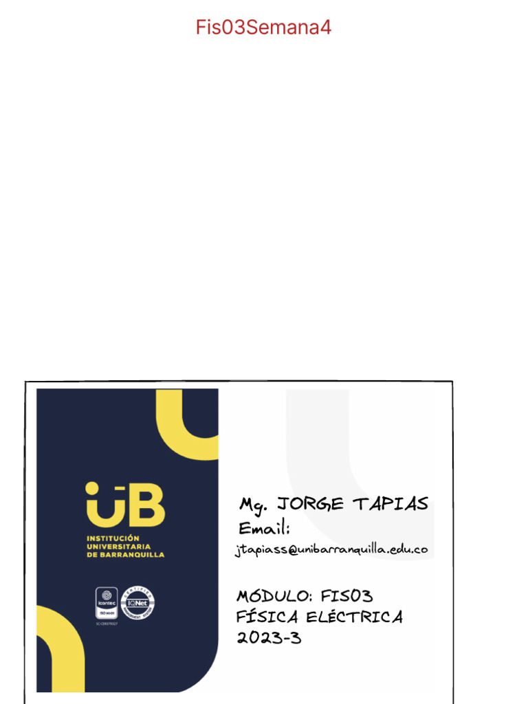 Fis 03 Semana 4 | PDF | Campo eléctrico | Ingenieria Eléctrica