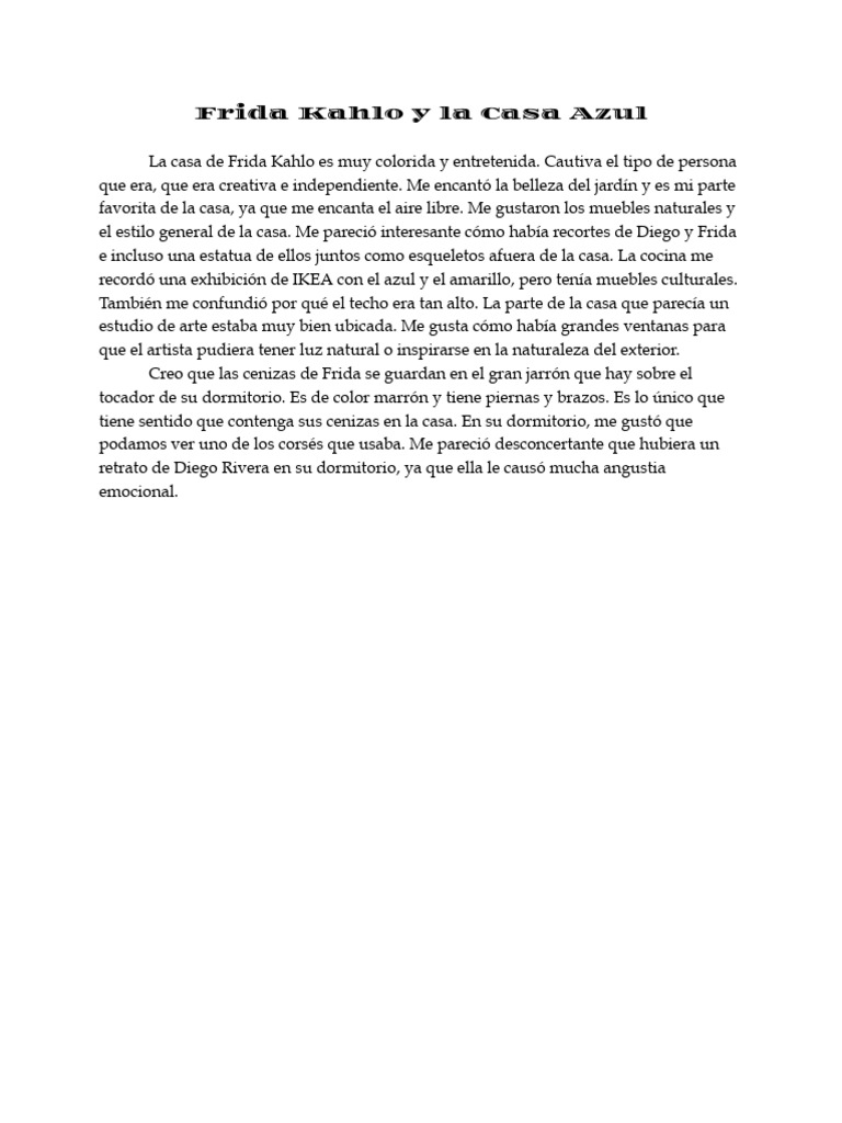 Frida Kahlo y La Casa Azul | PDF