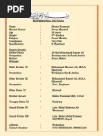 Muslim Bio Data | PDF